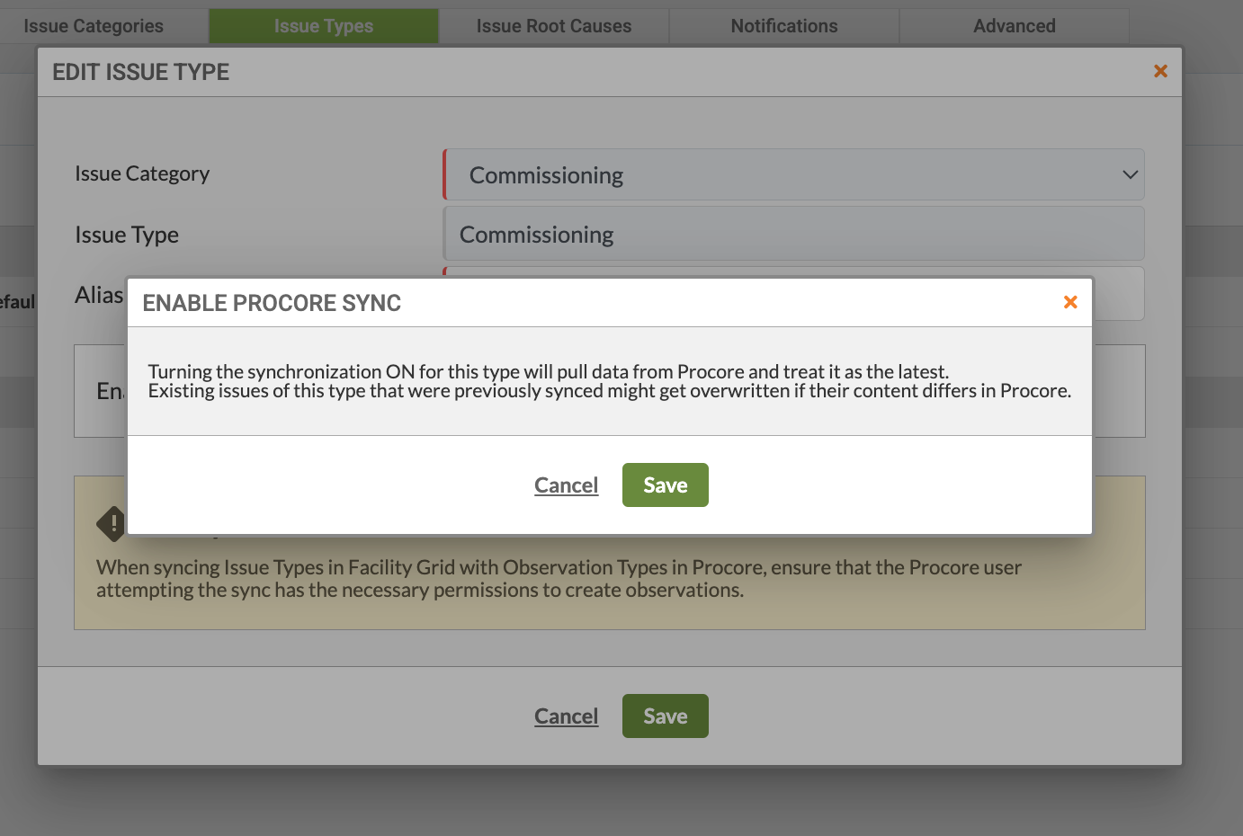 Setting Up Facility Grid Issues Log Synchronization with Procore – Facility Grid Knowledge Base